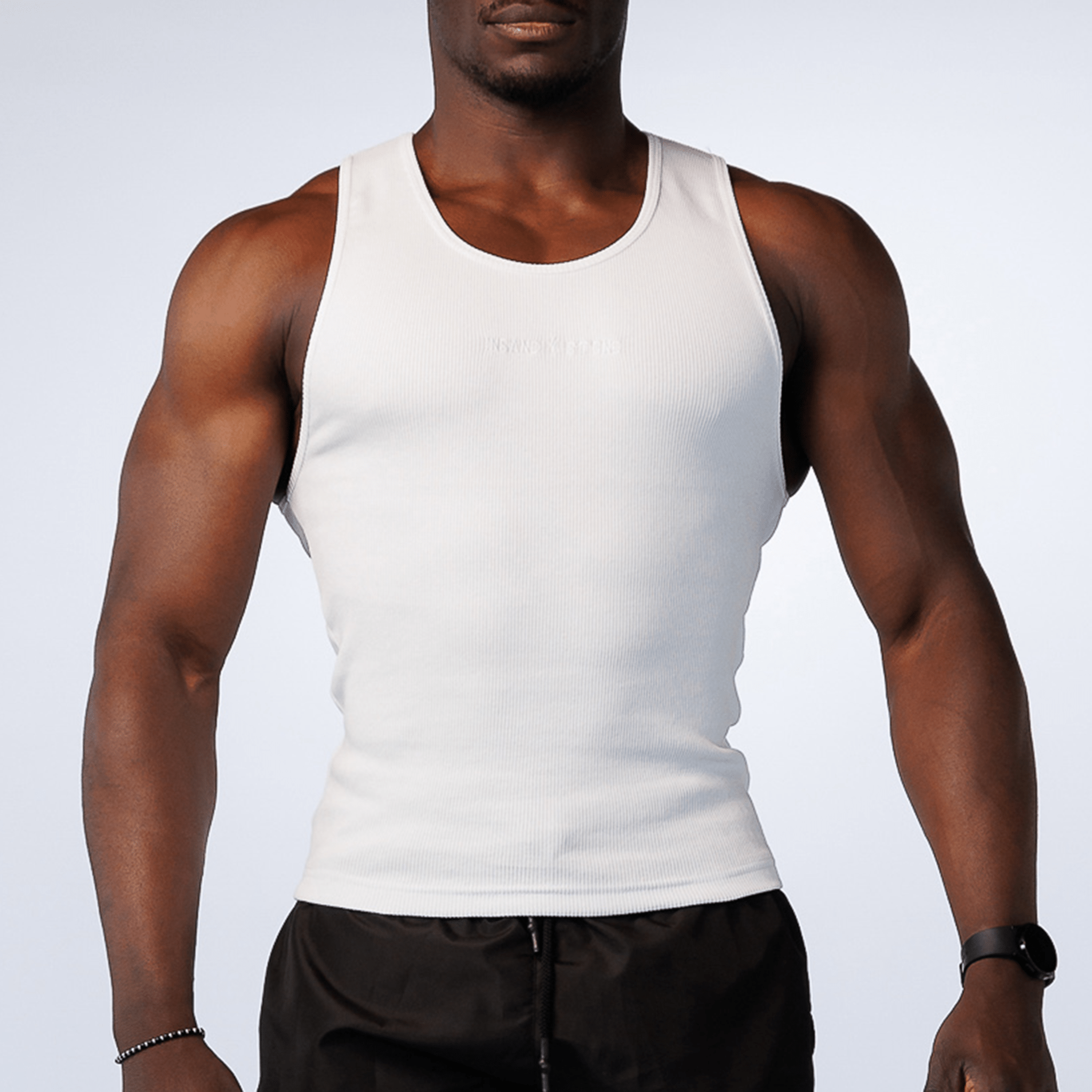 Gym Tank Rib White – Insane Stone